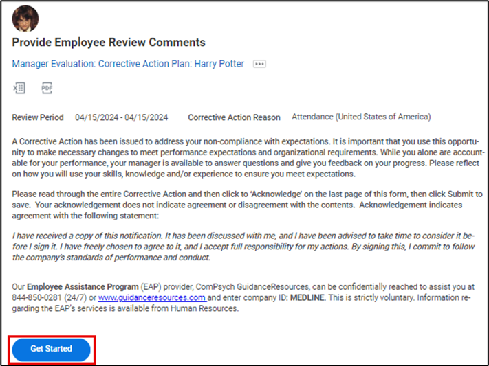 Corrective Action - Employees – Medline HR Help Center