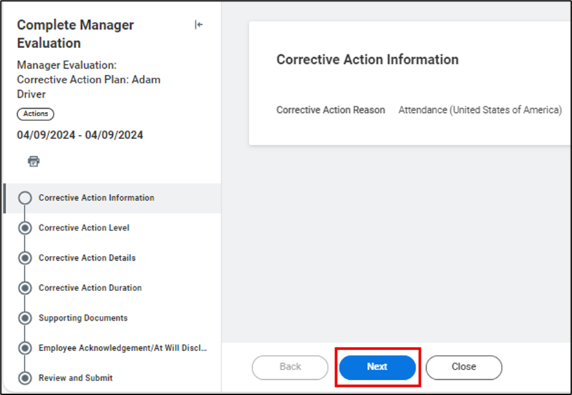Corrective Action - Managers – Medline HR Help Center