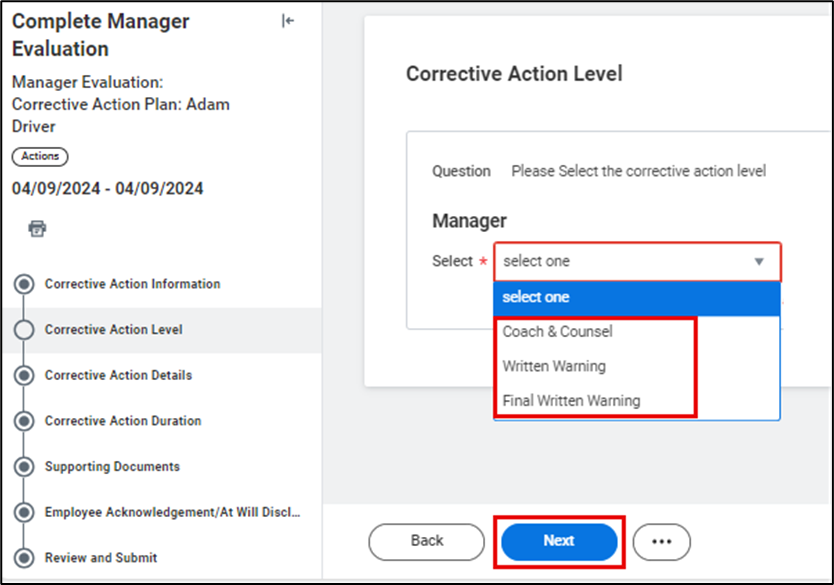 Corrective Action - Managers – Medline HR Help Center
