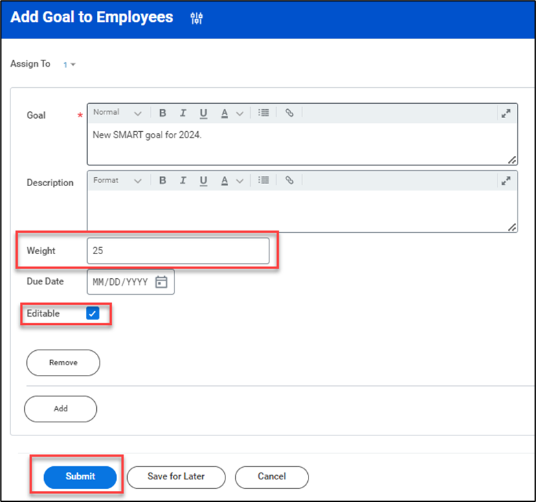 Creating Performance Goals - People Managers – Medline HR Help Center