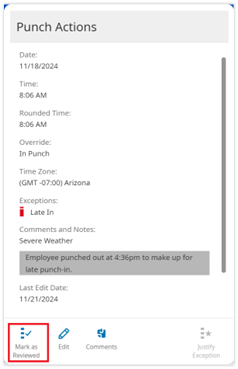 Mark a Timecard Exception as Reviewed – Medline HR Help Center