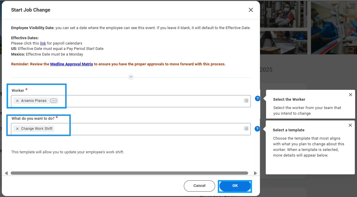 Change Work Shift – Medline HR Help Center